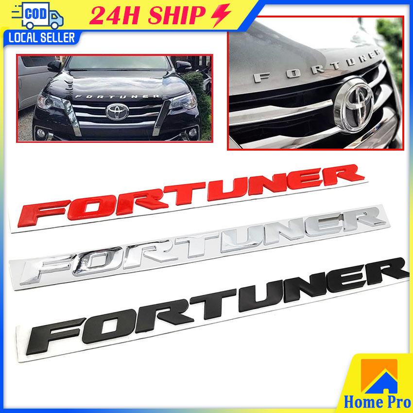 ABS Car 3D Logo Sticker Bonnet Emblem For Toyota Fortuner Exterior ...