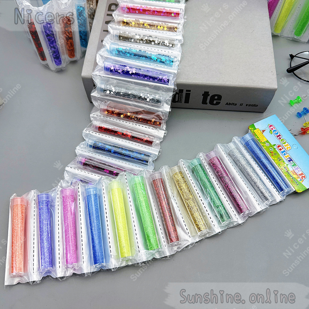 12pcs Color Glitter Powder Glitter Star art DIY | Shopee Philippines