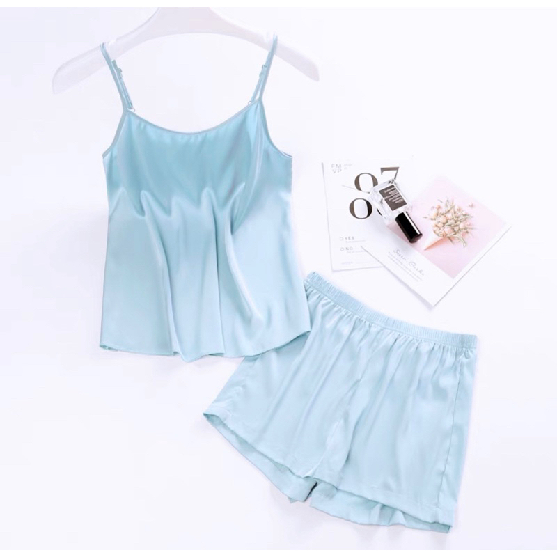 Sexy silk terno SATIN TERNO pang tulog spaghetti | Shopee Philippines