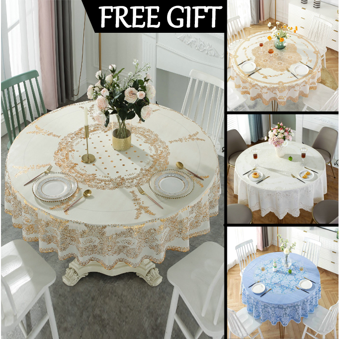 4/6/8/10Seater Tablecover Table Dining Cushion Round Waterproof Oil ...