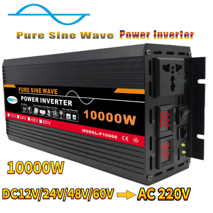 10000 Watts Inverter 12/24V DC/220V Powerful Supply Inverter AC Output ...