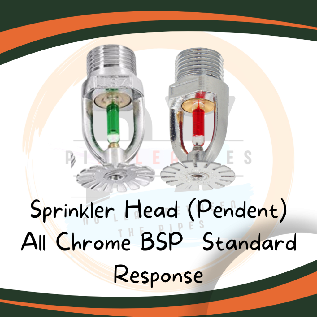 Sprinkler Head (Pendent) All Chrome (1/2" & 3/4" - Red 68℃/Green 93 ...