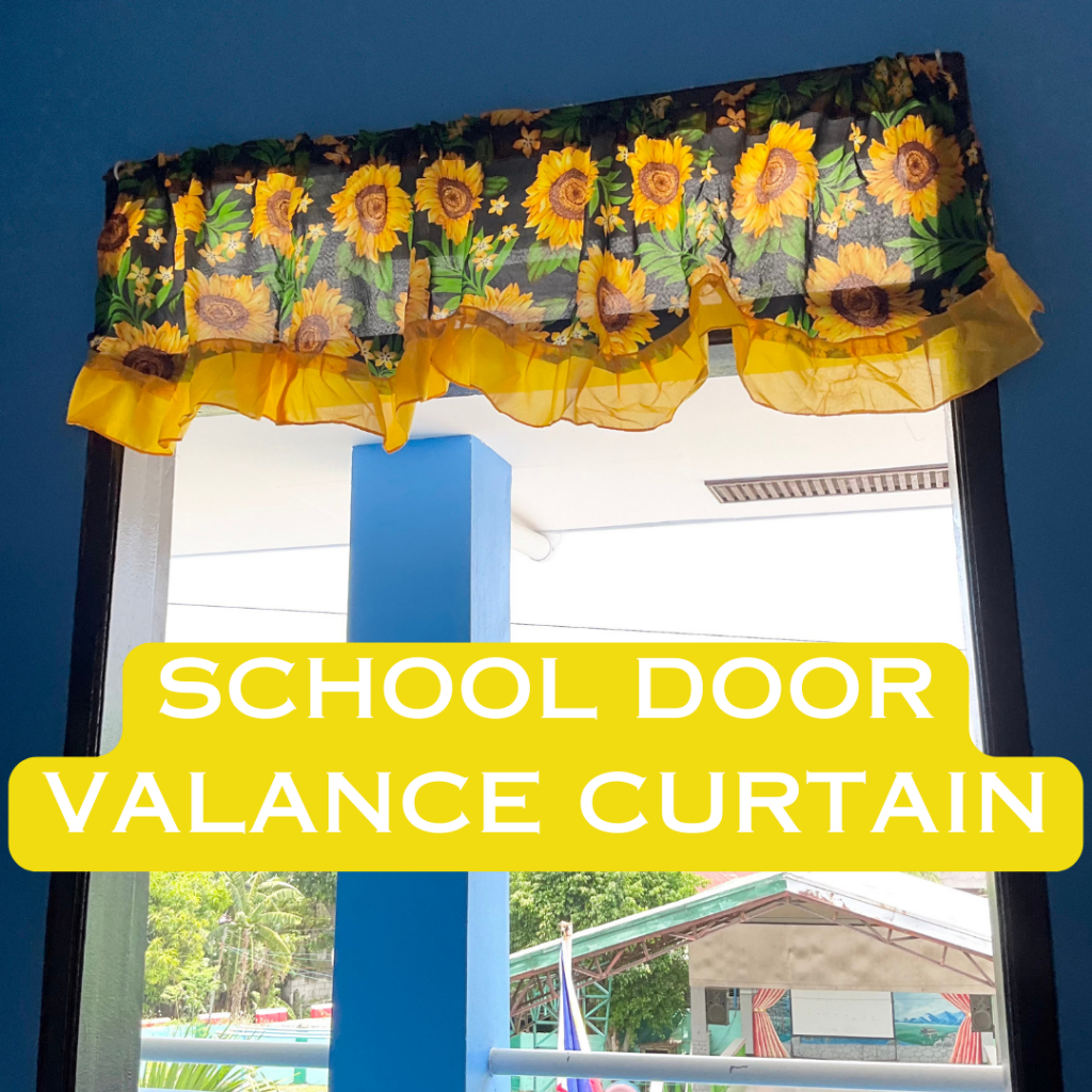 School Door Valance Curtain Sunflower Window Curtains for Kitchen ...