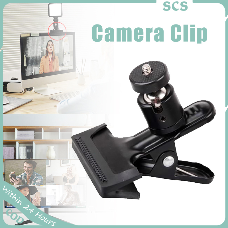 Tripod Camera Clip Clamp Flash Holder Mount with 360 Degree Swivel Mini ...