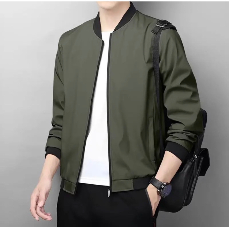 BUY 1 GET 2 Plain Bomber Jacket For Men Unisex High Quality Motorcycle ...