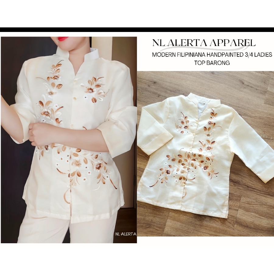MODERN FILIPINIANA TOP BARONG HAND PAINTED FOR WOMEN | Shopee Philippines