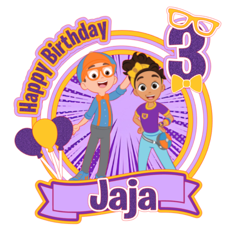 Blippi and Meekah Cake Topper (3D/Layered) | Shopee Philippines