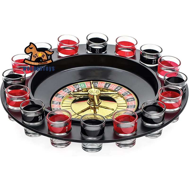 Shot Glass Roulette - Drinking Game Set (2 Balls and 16 Glasses ...
