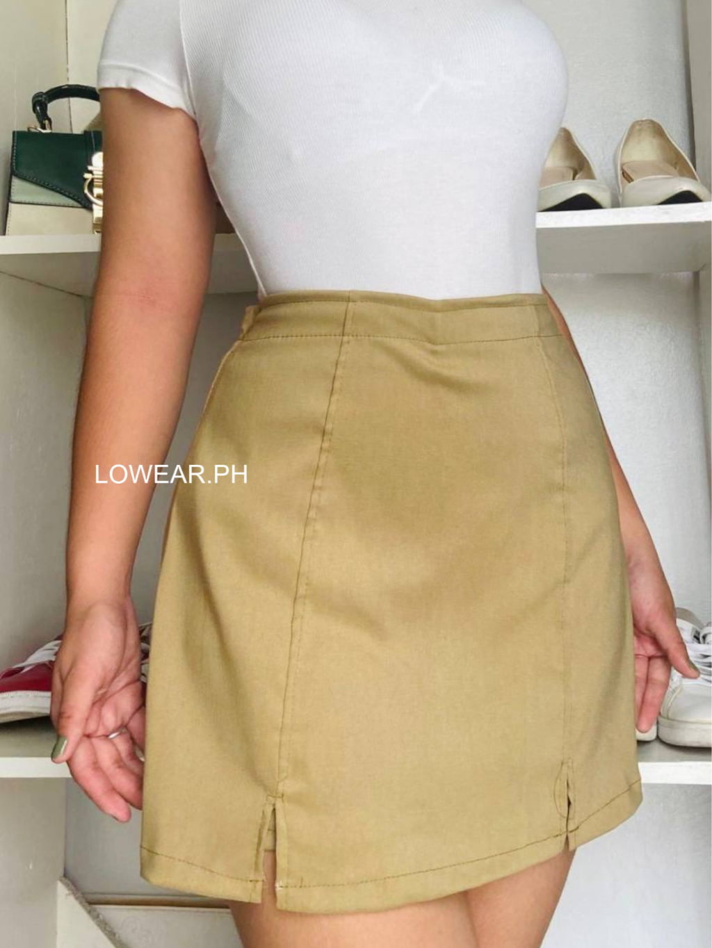 High Waist Two Slit Semi Maong Palda Short Garterized Back M-L | PAMELA ...