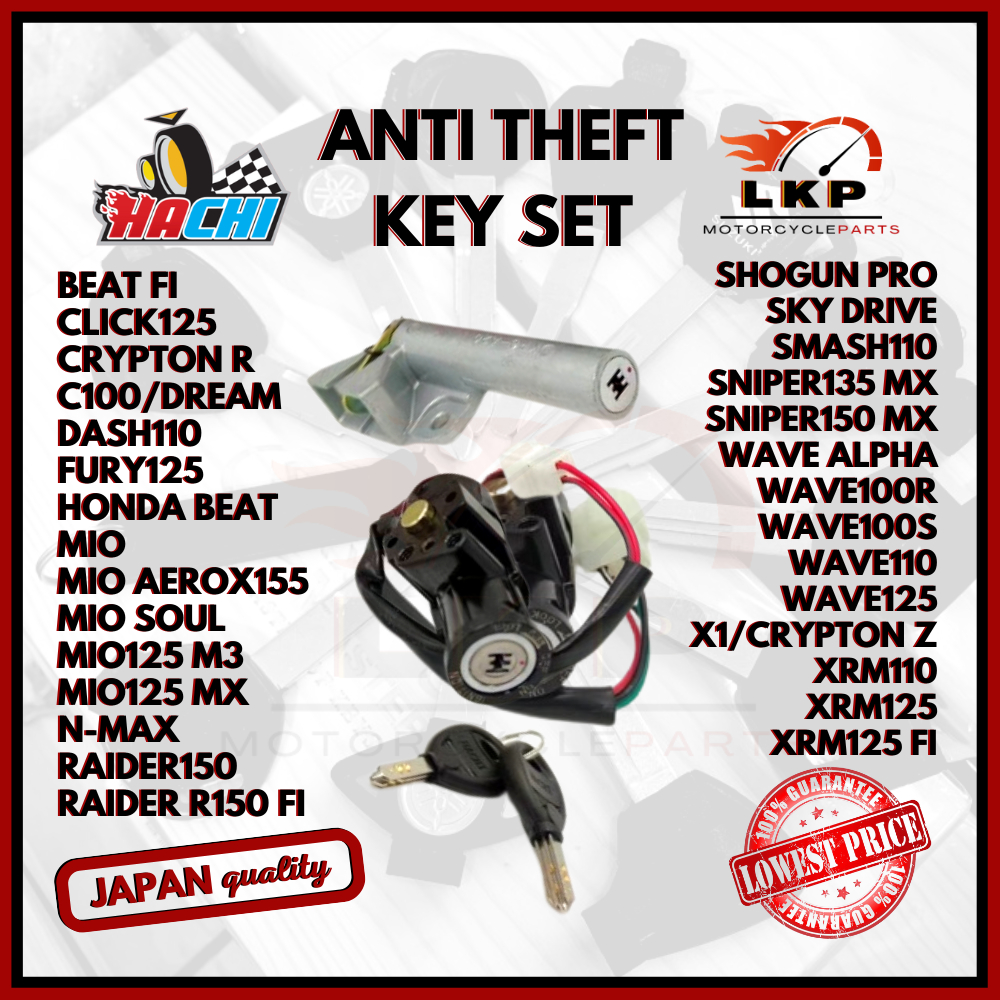 HACHI ANTI THEFT KEY SET XRM110 / XRM125 / MIO / MIO SOUL / RAIDER150 ...