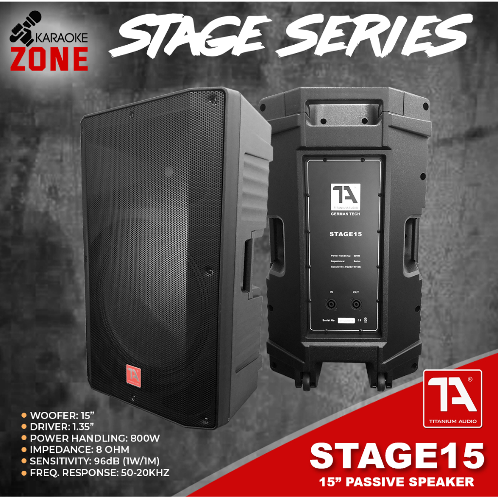 Titanium Audio TA Stage 15 / Passive Speaker / 15 inch 800W / With 3m ...