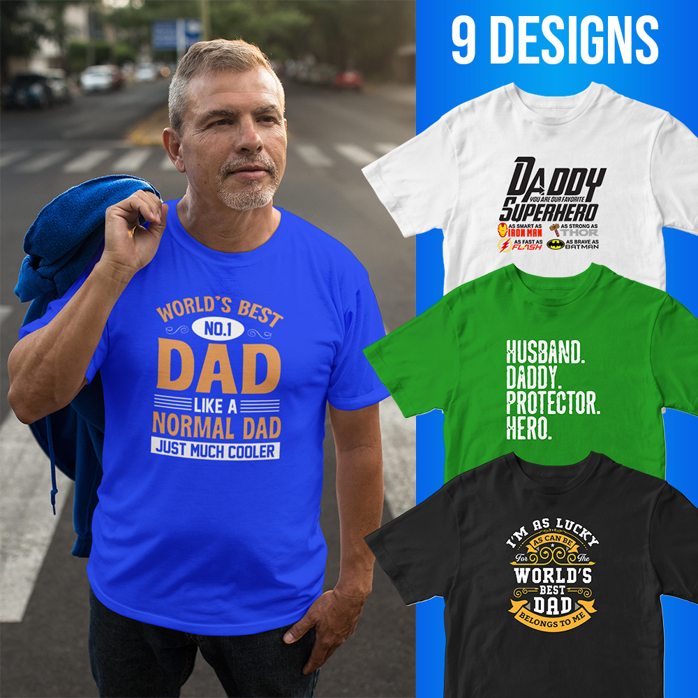 Transfer It Fathers Day T Shirt Hero Awesome Dad Papa Best Dad Shopee