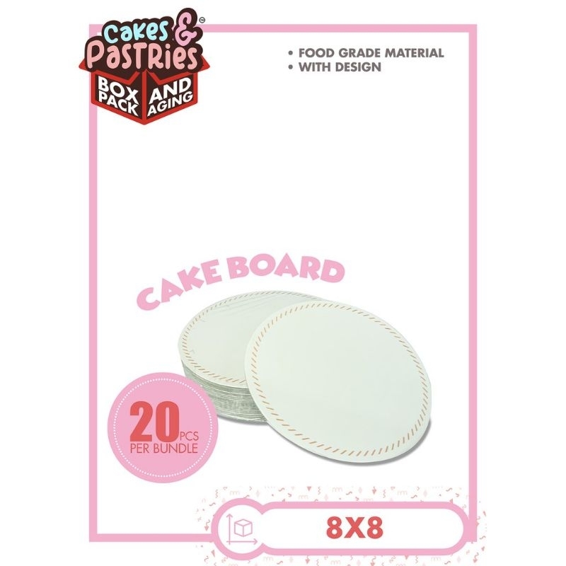 8 INCHES WHITE CAKE BOARDS LAMINATED 10PCS & 20PCS | Shopee Philippines