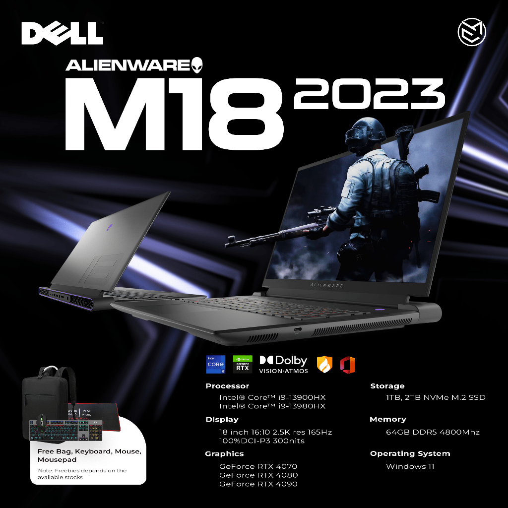PRE ORDER Dell Alienware M18 2023 Intel Core i9 13th Gen Edition 18inch ...