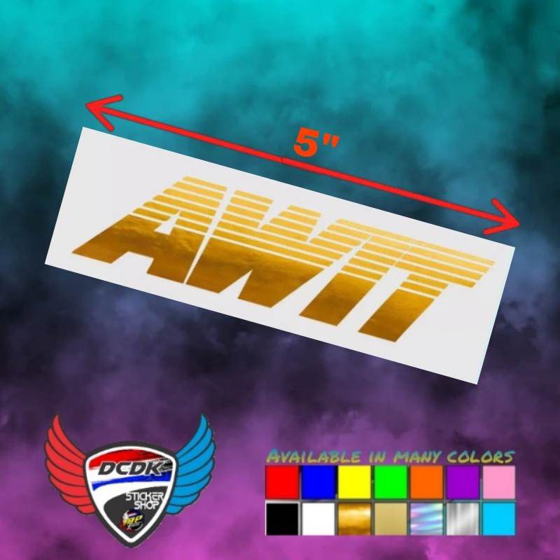 awit sticker logo for motorcycle 5 inches long machine cut waterproof ...