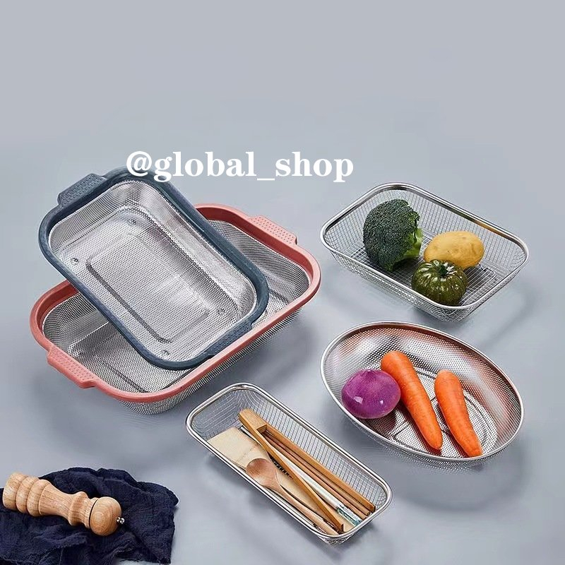 Basket Strainer Salaan Heavy Duty Stainless Strainer Wire Mesh Drainer ...