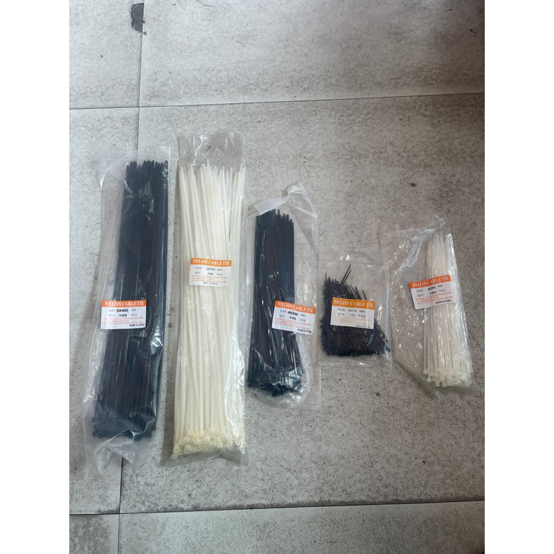 1pack/100pcs Nylon Cable Tie Heavy Duty 3x100mm-5x300mm (Black/White ...