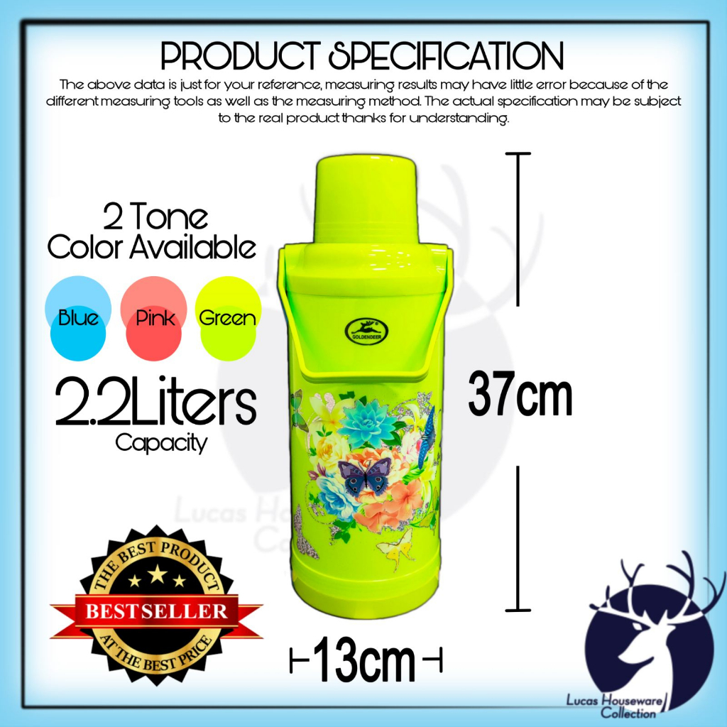 PLASTIC THERMOS / METAL THERMOS 2.2L TO 3.2L / THERMOS VACUUM FLASK / 100% FULLY INSULATED ...