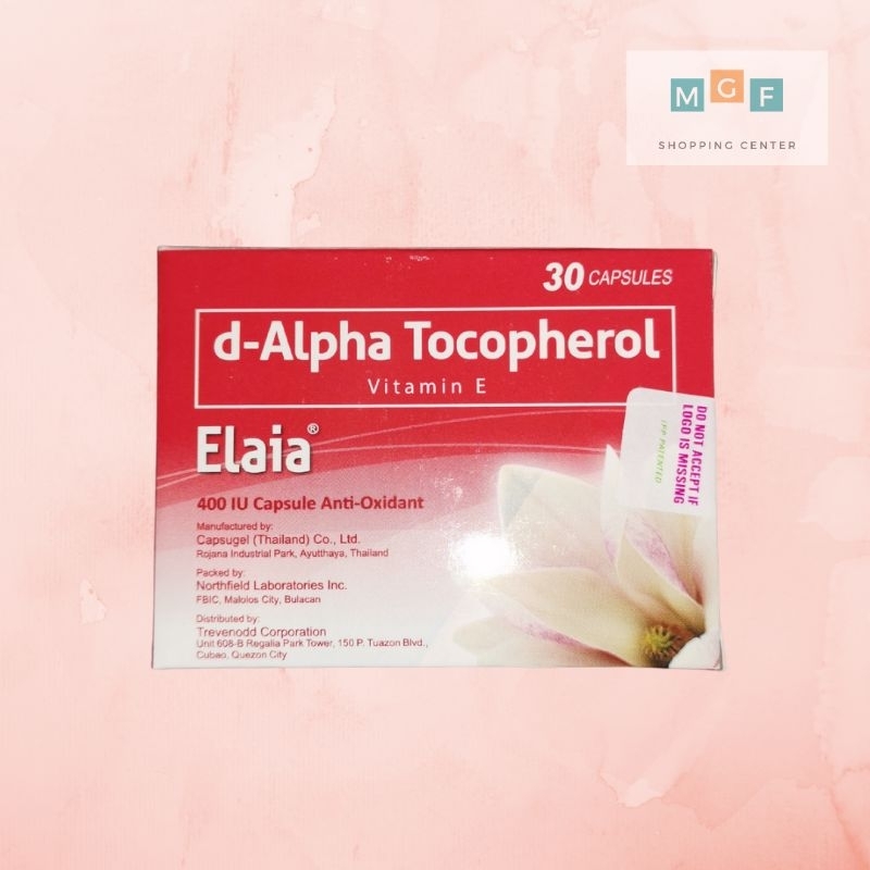 ELAIA Vitamin E (400IU) d-Alpha Tocopherol | Shopee Philippines ELAIA Vitamin E (400IU) d-Alpha Tocopherol | Shopee Philippines