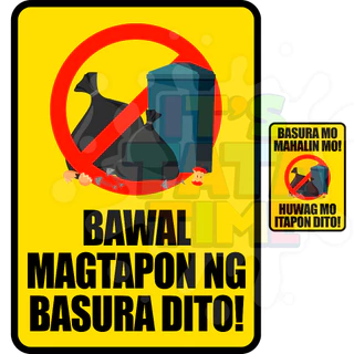 Shop bawal magtapon ng basura sign for Sale on Shopee Philippines