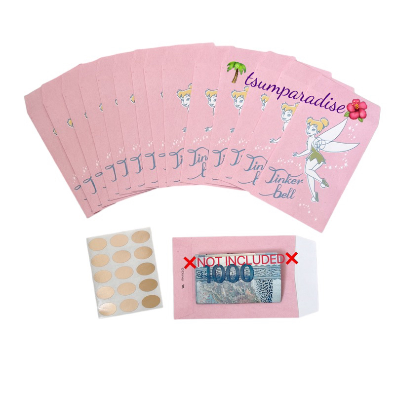 Tinkerbell Mini Money Envelope 15pcs with Sticker Seal Made in Japan ...