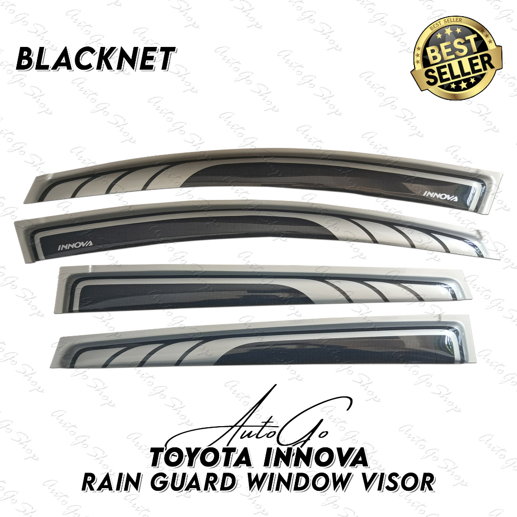 Toyota Innova 2016-2025 Rain Guard Window Door Visor (Two Toned / Black ...