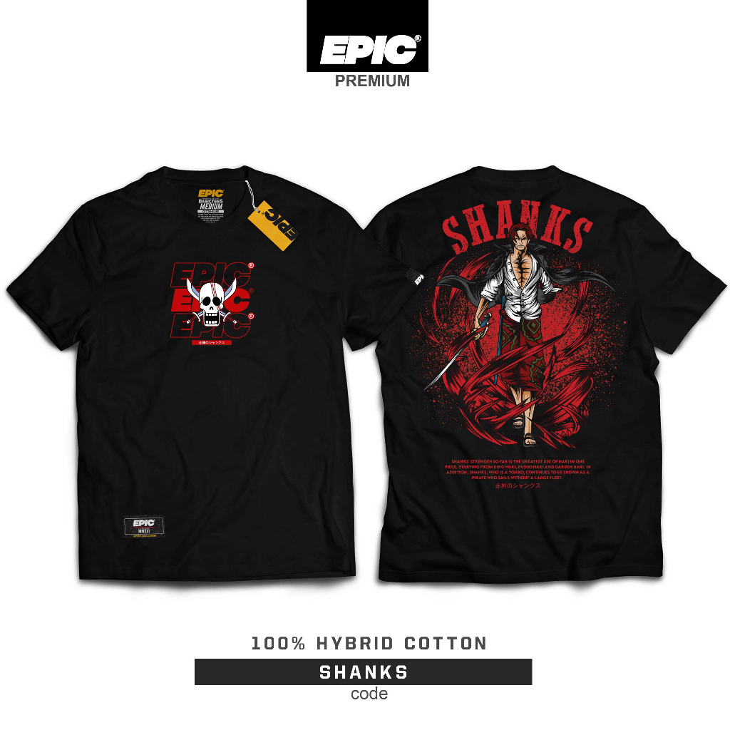 PREMIUM - ONEPIECE - SHANKS - ANIME INSPIRED SHIRT (100% HYBRID COTTON ...