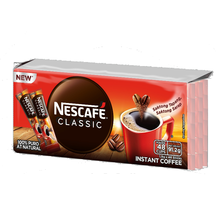 Nescafe Classic Instant Coffee Sticks 1.9g - Pack of 48 | Shopee ...