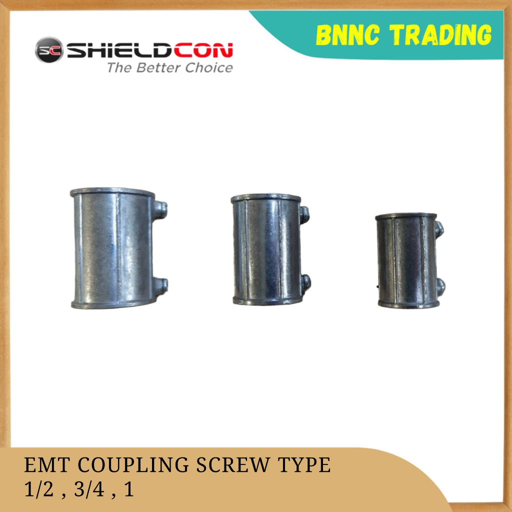 SHIELDCON EMT CONDUIT COUPLING SCREW TYPE STEEL FITTINGS 1/2 3/4 1 ...