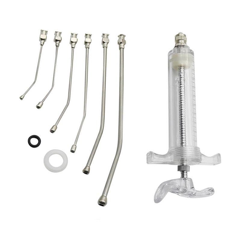10/20/30ML Hand Feeding Syringe Stainless Steel Curved Gavage Tubes for ...