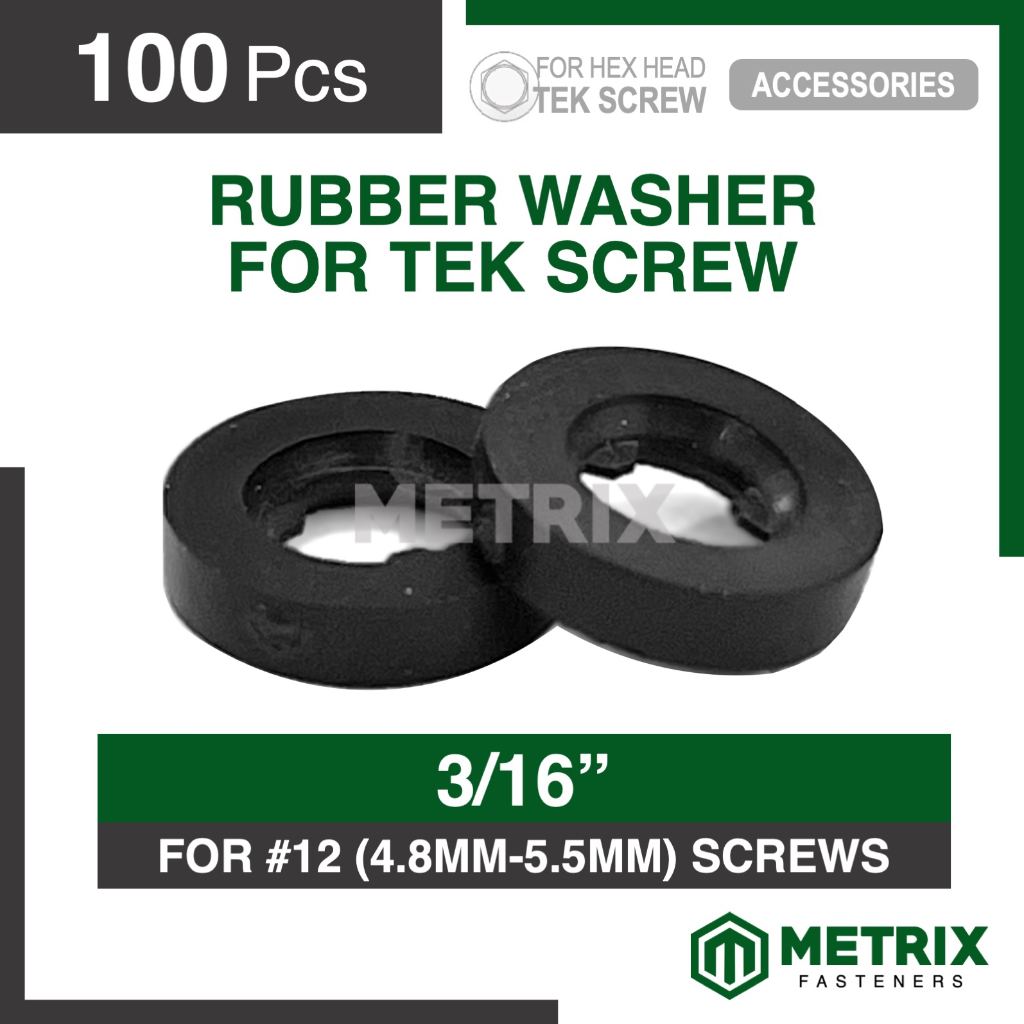 100pc Rubber Washer for Tek Screw Heavy Duty / HD EPDM Sealing Washer ...