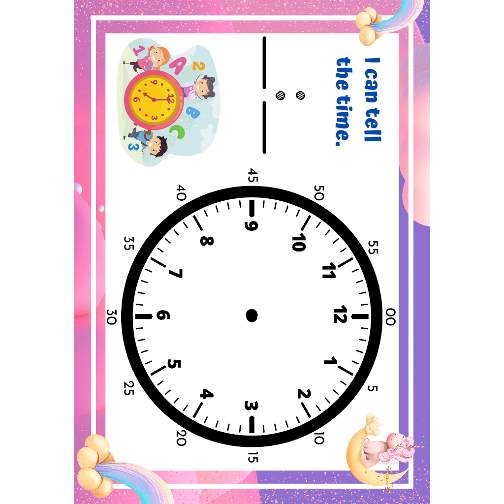 I can tell the time laminated chart - educational charts for kids with ...