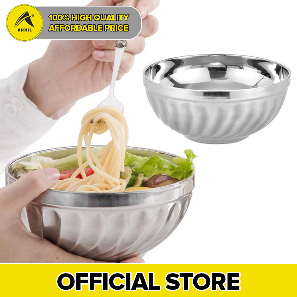 Annil Vacuum Bowl Anti-Hot Double Layer Insulation Vintage Bowl ...