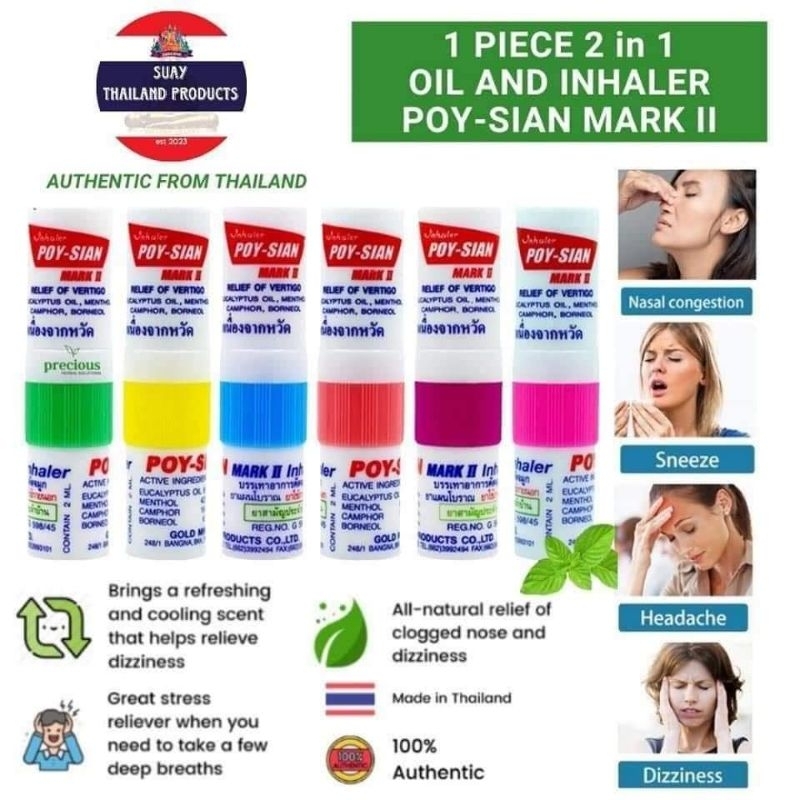 Original Poy-Sian Inhaler for Colds, Flu, Headache | Shopee Philippines