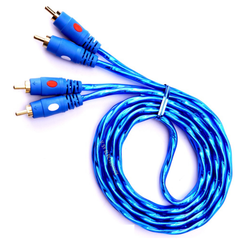 Heavy Duty 2X2 2 Male RCA to 2 Male RCA Plug Jack Audio Stereo AUX Line ...