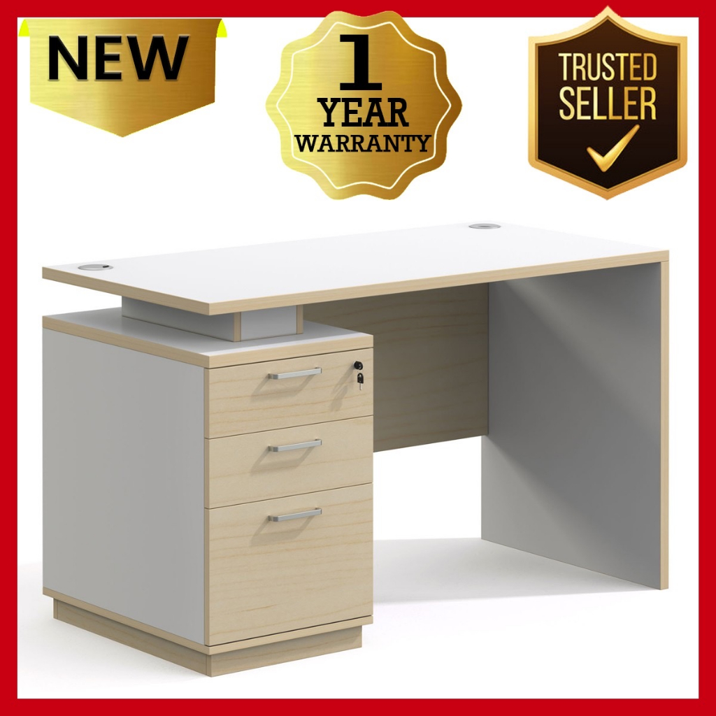 250-OF V2 (120x60) Office Table (White+Maple) | Shopee Philippines