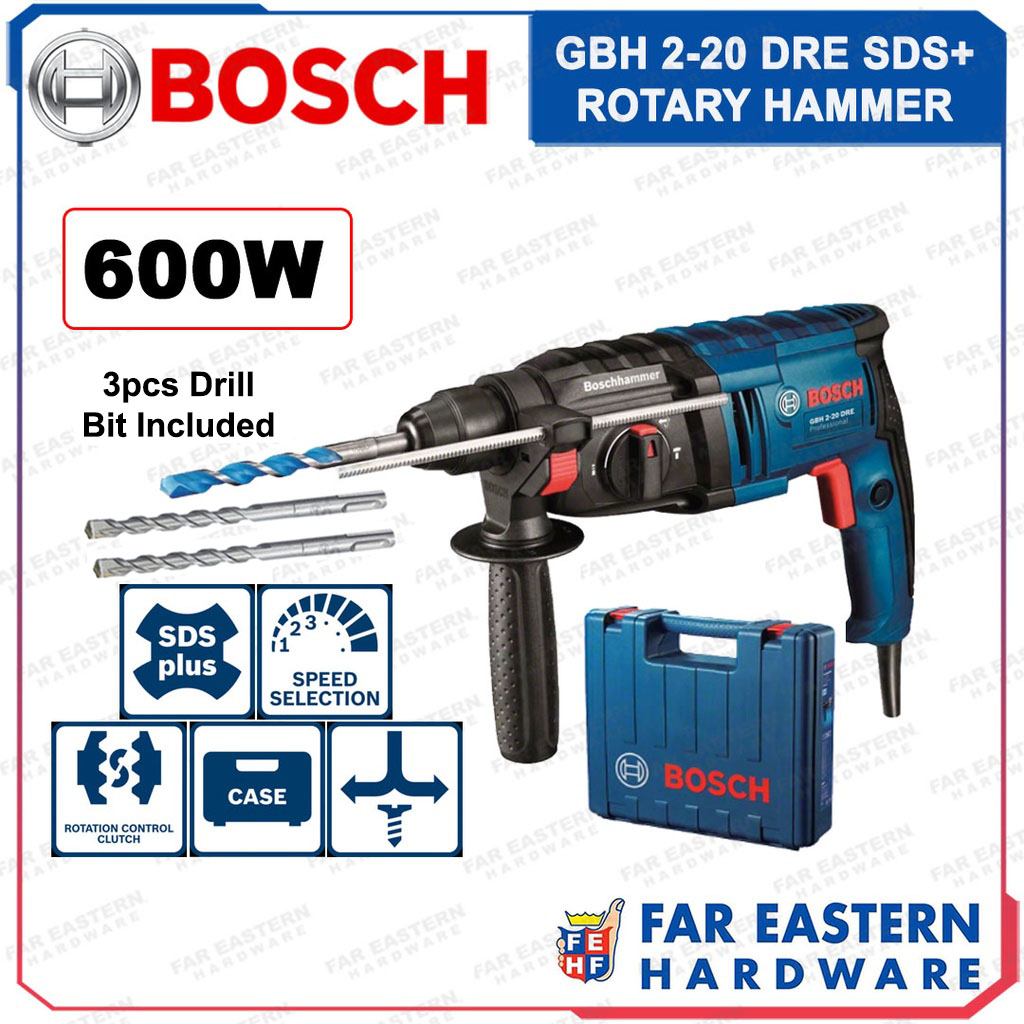 BOSCH GBH 2-20 DRE SDS Plus Rotary Hammer 600W RBPTCD | Shopee Philippines