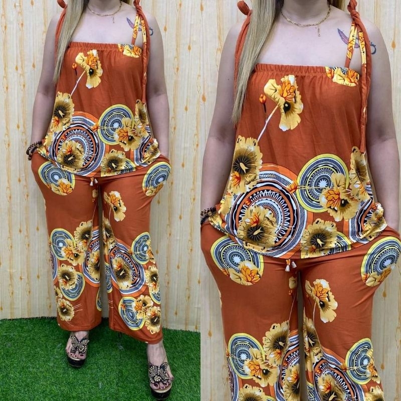 TERNO SQUAREPANTS STRING BLOUSE | Shopee Philippines