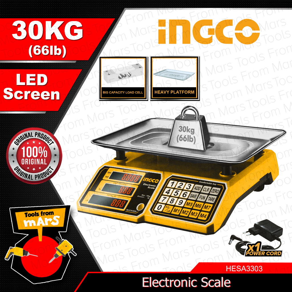 INGCO Electronic Table Weighing Scale 30KG Capacity HESA3303 •TFM• IPT ...