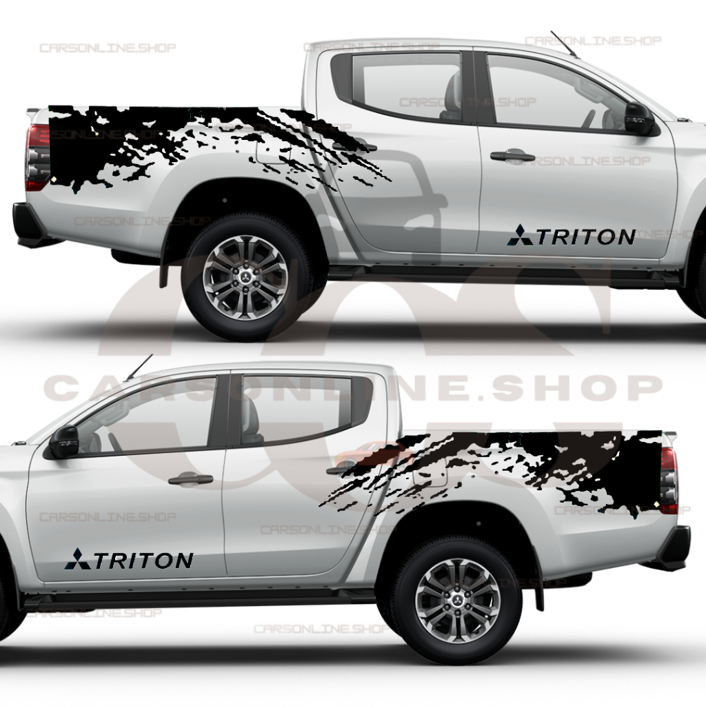 COS 2Pcs Triton Car Rear Trunk Side Sticker Truck Decal Vinyl Flame ...