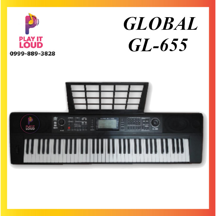GLOBAL GL-655 Keyboard 73-Key w/ TOUCH RESPONSE, USB, MP3, BLUETOOTH ...