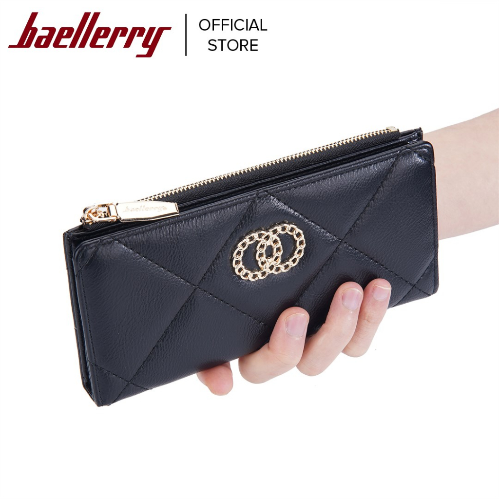 Baellerry Zipper Long Leather Wallet Card Holder Phone Pocket Ladies ...