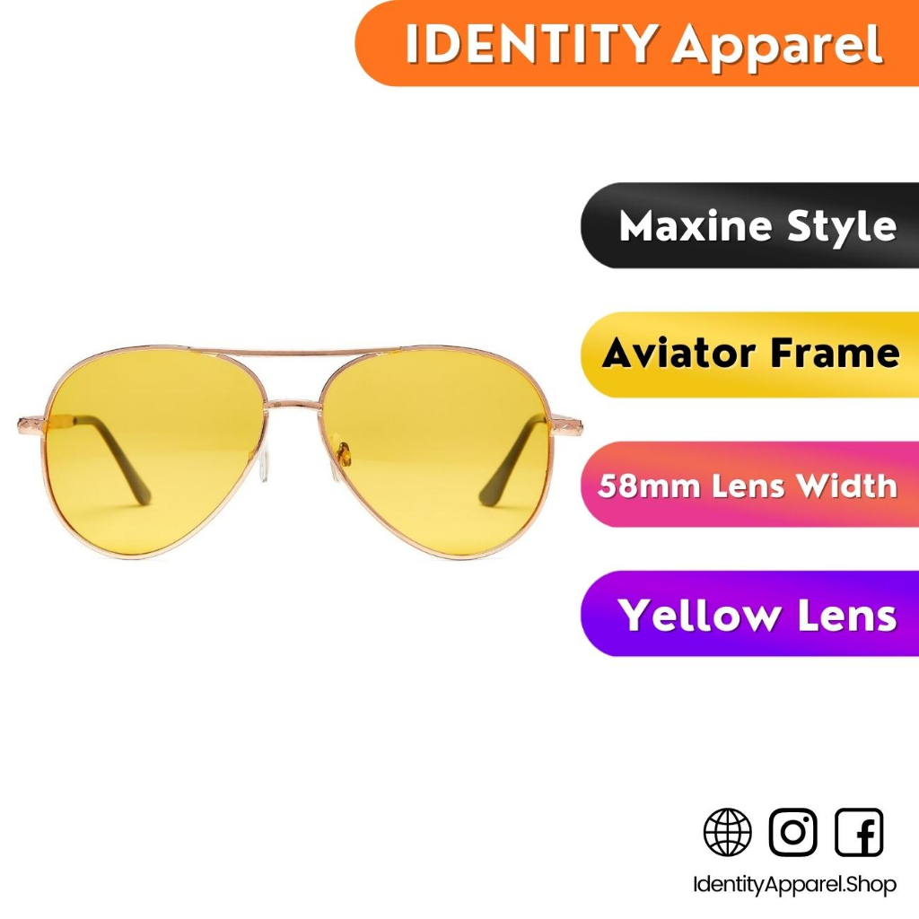 MAXINE (Size 58) UV-Protected Womens Tinted Pilot Aviator Sunglasses ...