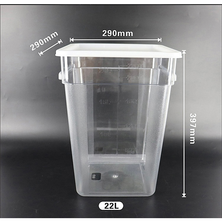 22L Square Clear Polycarbonate Food Storage Container - PC Square Food Storage Box (Clear ...