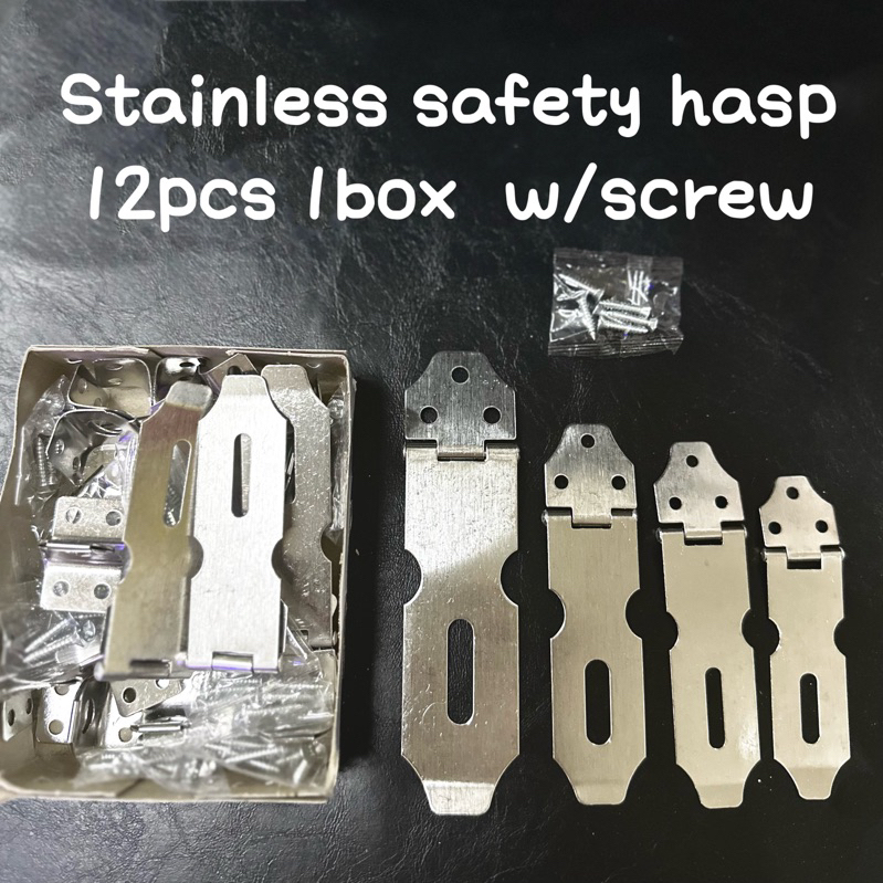Stainless Safety hasp with screw per box(1Doz) | Shopee Philippines