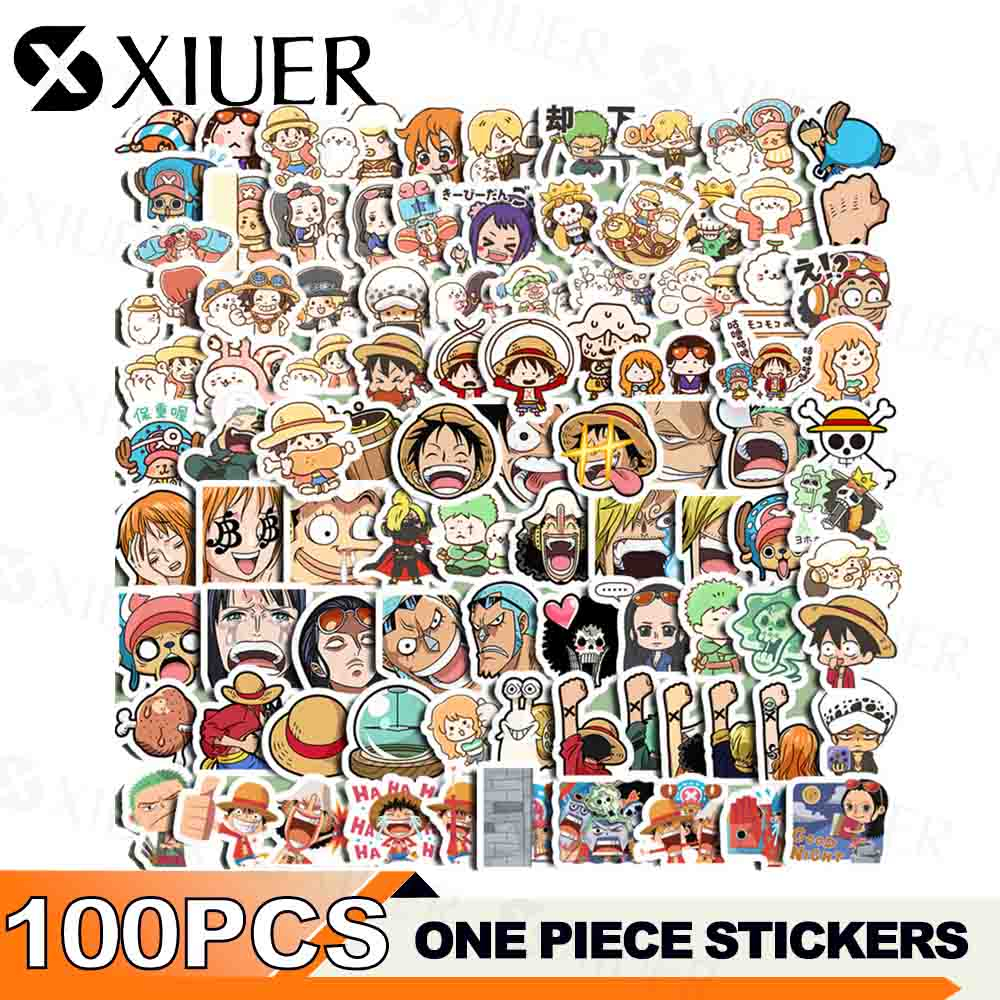 100Pcs One pcs Stickers Pack for Laptop Nami Zoro Ace Luffy Chopper One ...