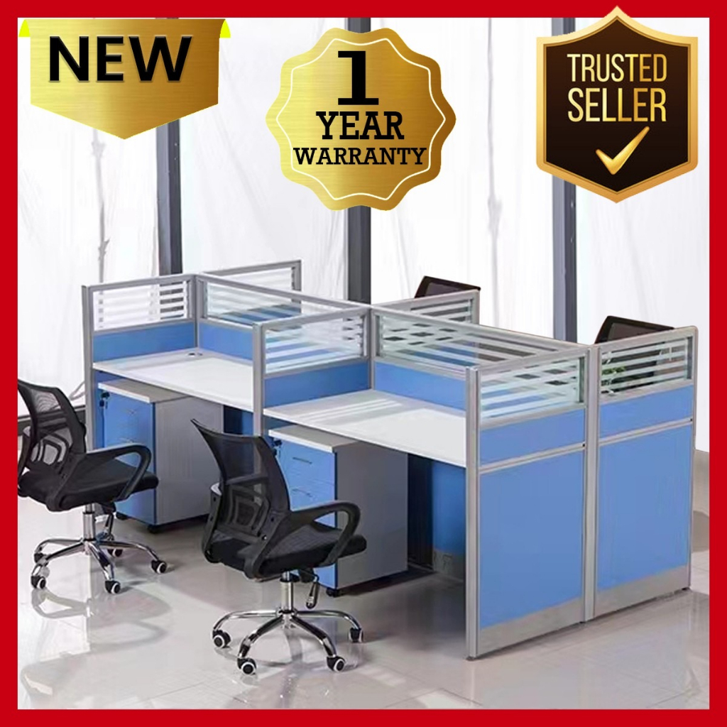 WS04 4 Seaters Workstation Partition Cubicle (240*120) (Drawer is not ...