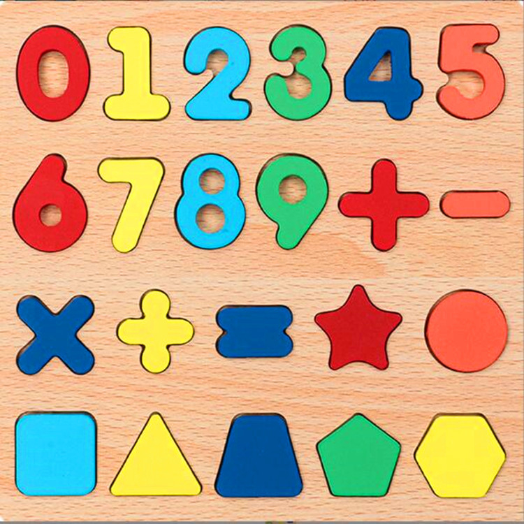 Alphabet Digital Puzzle Wooden Toys Kid Number Letter shape Matching ...