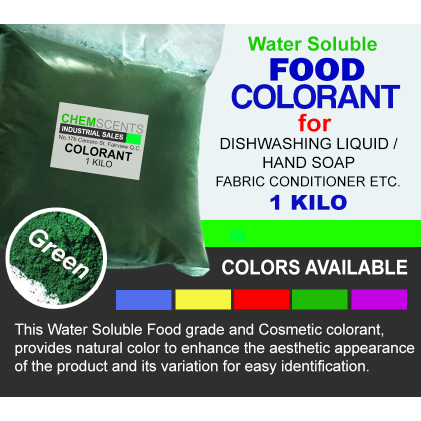 Water Soluble Food Colorant (COLOR GREEN) for Dishwashing Liquid & Home ...