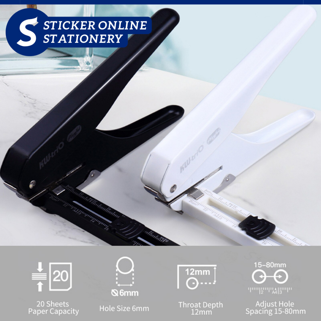 KW-triO Single Hole Puncher 6mm High Quality Metal with Ruler Handheld ...